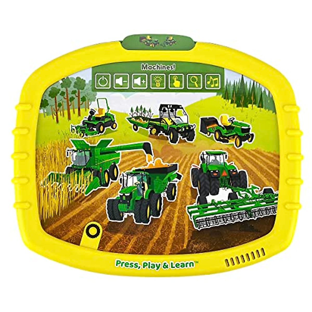John Deere Kids Early Learning Activity Tablet - Read, Play, Press & Learn Electronic Activity Pad Reader With Removable Cards for Toddlers, ... & Answer Activity Desk (Press, Play & Learn)