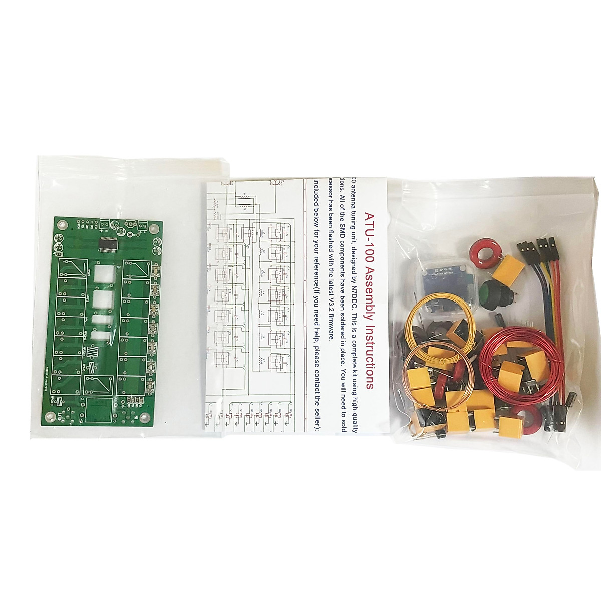 Malahit ATU-100 Antenna Tuner DIY Kits 1.8-50MHz atu100 Automatic Antenna Tuner by N7DDC 7x7 0.96 Inch OLED SMT and chip soldered 3.2 Version Firmware Programmed Unassembled