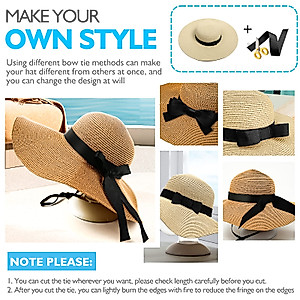 Foldable Beach Sun Hat for Women, UV Protection Wide Brim Straw Visor Hats, Fashionable Boho Hats for Girls, Outdoor Tribe Sun Hats for Travel Gardening Beach (Dark Khaki M)