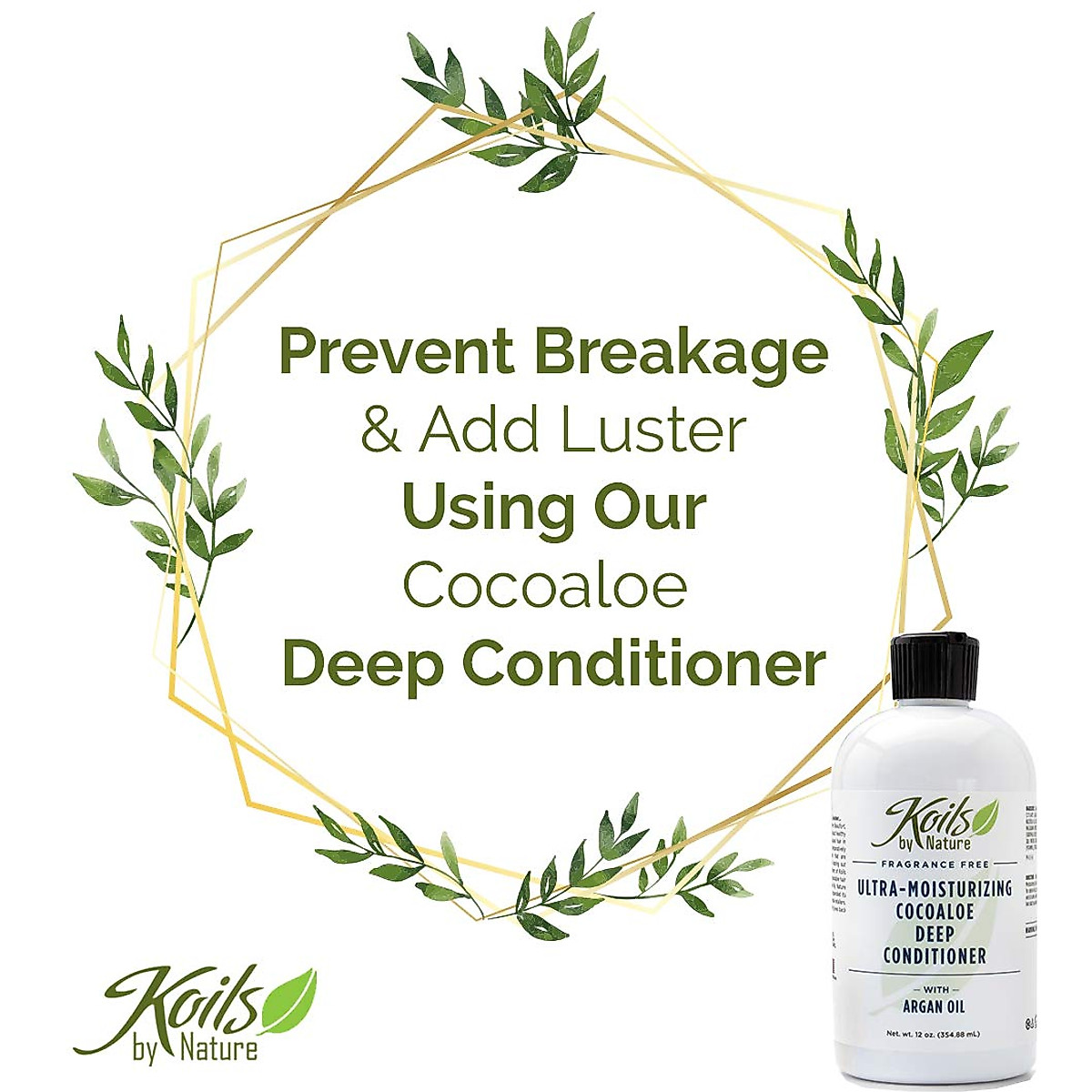 Koils by Nature Ultra-Moisturizing Cocoaloe Deep Conditioner | 8 Oz | Retain Moisture, Prevent Breakage, Adds Protein | Argan Oil