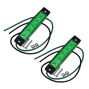 Unomor 2 Pcs 6 LED Rear Light Truck Tail Lights LED Tail Lights LED Taillight Brake Light Green LED Brake Lights LED Trailer Lights
