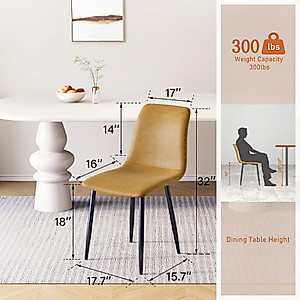 HeuGah Dining Chairs Set of 2, Modern Kitchen & Dining Room Chairs, Whiskey Brown Faux Leather Dining Room Chairs Easy to Assemble High Back(Whiskey Brown, Set of 2)