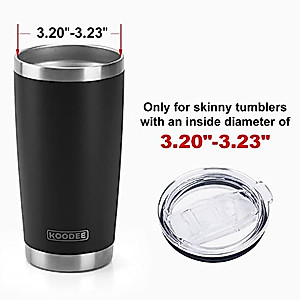 20 oz Tumbler Replacement Lids Spill Proof Splash Resistant Lids Covers Fit for YETI Rambler and More Tumbler Cups (20 oz, 2 Pack)