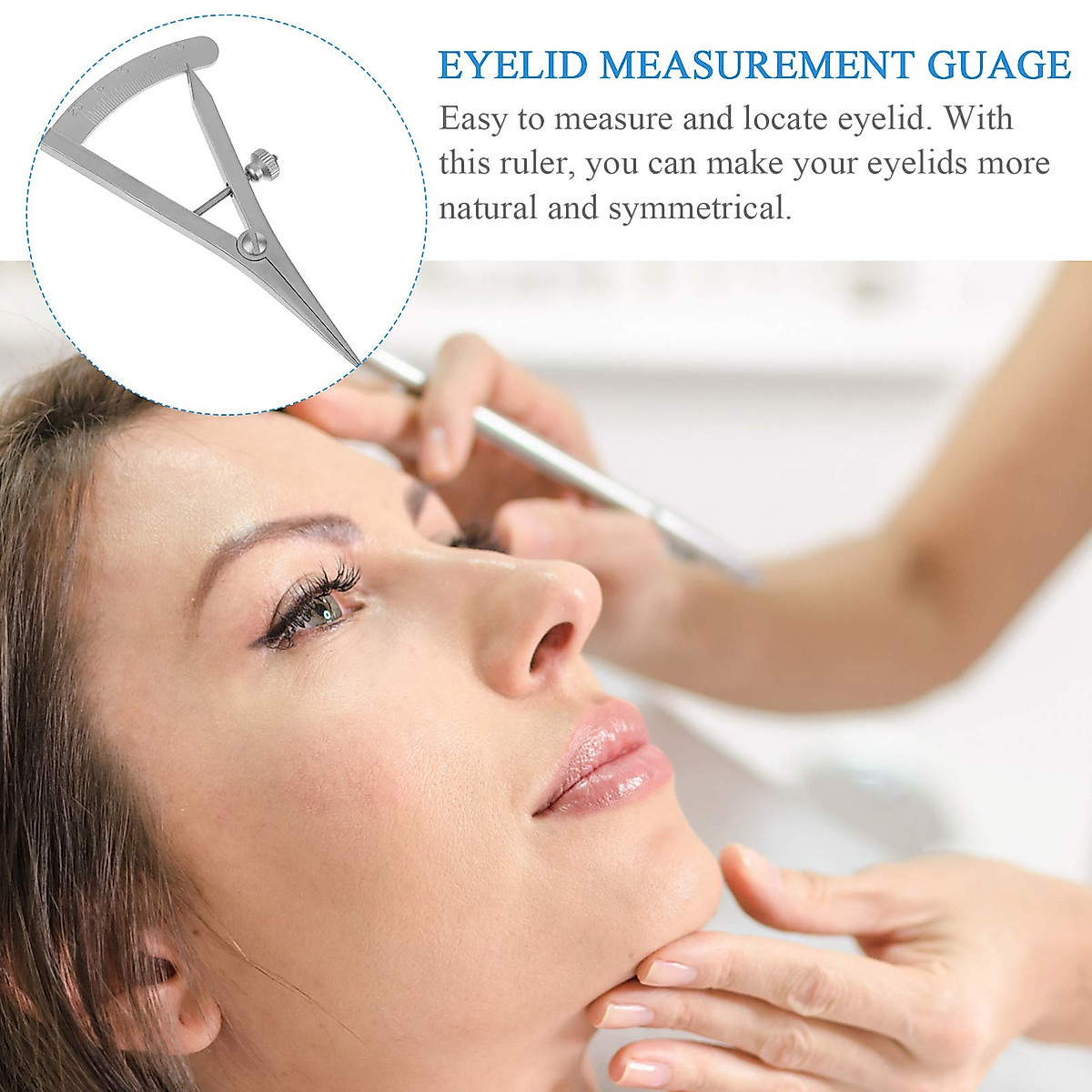 Caliper Bone Caliper Stainless Steel Eye Measuring Ruler Measurement Gauge Ophthalmic Ruler Double Eyelid Surgery Ruler, Straight