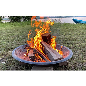 Cuisiland Wood Burning Fire Pit: 24-inch Outdoor Patio Fire Pits Bowl with 3 Legs