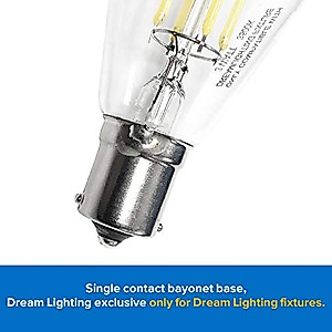 Dream lighting LED Edison Bulb 3W, 150 Lumens, Neutral White 3500K, LED Vintage Replace Globe Dinette Light Fixtures, Pack of 2