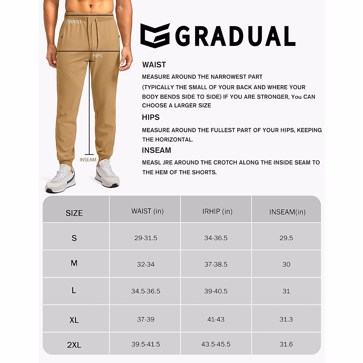 Men's Joggers with Zipper Pockets Stretch Tapered Sweatpants Athletic Pants for Men Workout Running Gym(Light Grey, L)