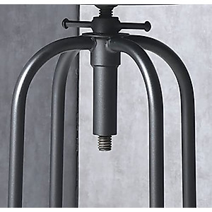 Diwhy 5 Piece Bar Table and Barstool Set Industrial Rectangular Pipe Dining Pub Bar Table and Kitchen Counter Height Adjustable Stool with Backrest Black (1 Table + 4 Chairs)