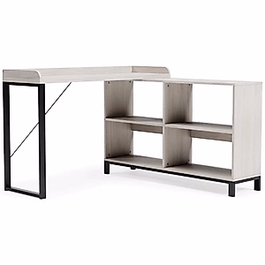 Signature Design by Ashley Bayflynn Modern L-Desk, White & Black