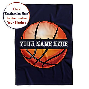 Personalized Basketball Blanket | Soft & Warm Athlete Throw Blanket | Custom Blanket for Kids, Adults | Personalized Blanket for Couch, Sofa, Bedding | Gift for Birthday & Christmas (Fleece – 50x60)