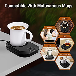 Coffee Mug Warmer for Desk, Electric Coffee Cup Warmer with 3-Temp Settings, Smart Coffee Warmer for Desk Auto Shut Off Timer, Cup Warmer for Desk with TEM/TIME Display, Wax Warmer, Good Gift