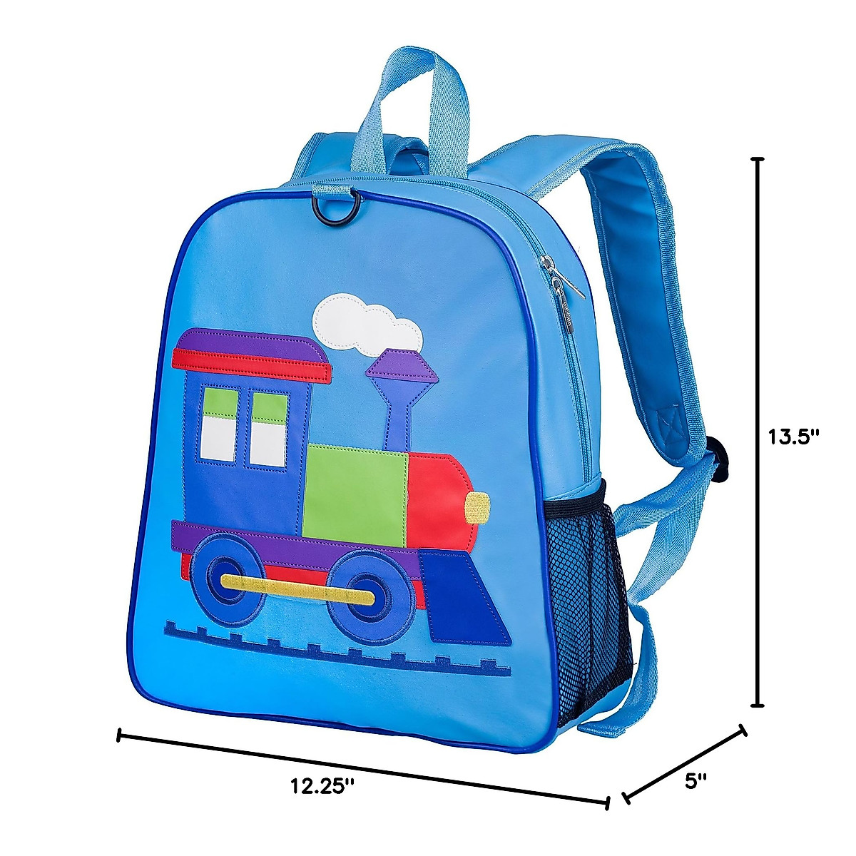 Wildkin Kids Embroidered Backpack for Toddler Boys and Girls, Kids Backpack Measures 13.5 x 12.25 x 5 Inches, Perfect for School & Travel Backpack for Kids (Train)