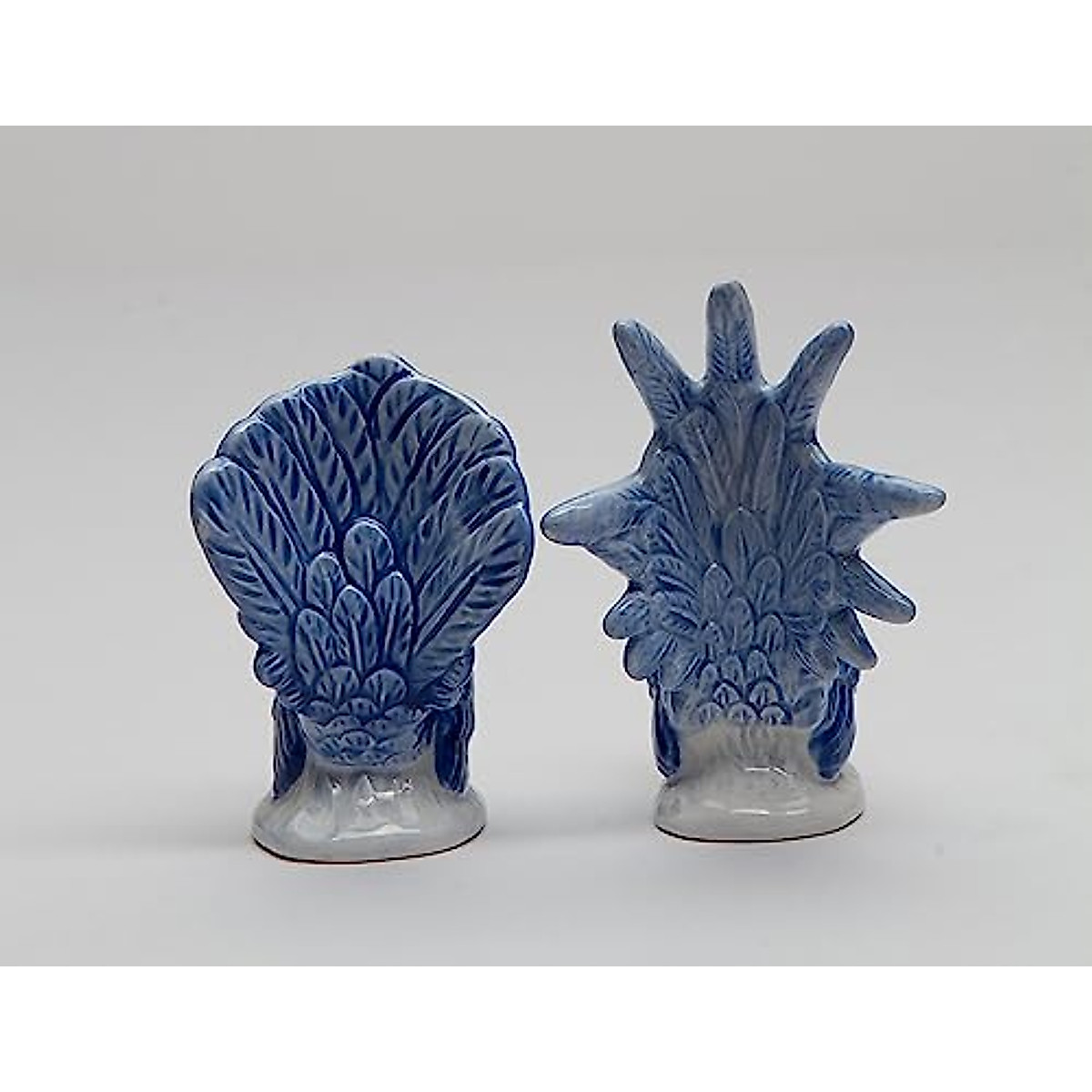 Fine Ceramic Dutch Blue Country Farmhouse Rooster & Hen Salt & Pepper Shakers Set, 3-1/2" H