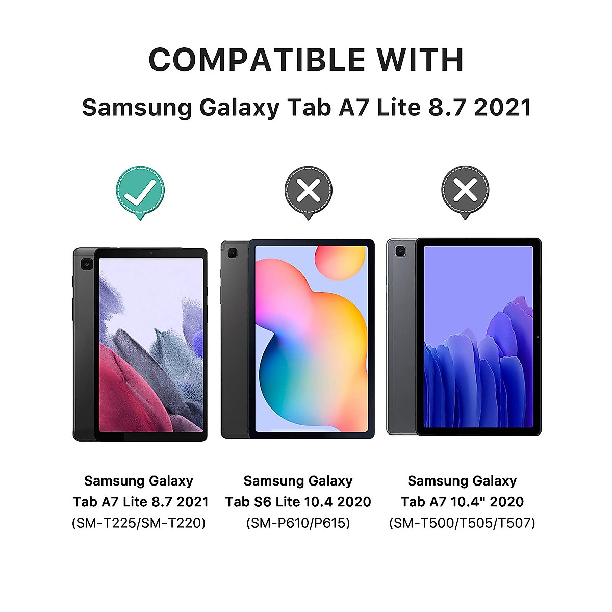 MoKo Case Compatible with Samsung Galaxy Tab A7 Lite 8.7 Inch (SM-T225/T220/T227), Slim Lightweight PU Tablet Shell Cover Stand Case Fit Samsung Galaxy Tab A7 Lite 8.7 2021 Tablet - Black