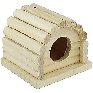 Hamster Wood Ladder Swing Seesaw Toy for Cage Excise Gift Small Pet Dwarf Rat Mouse Gerbil Chinchilla Guinea Pig (House 1 Pack)