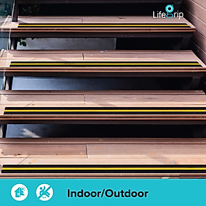 LifeGrip Anti Slip Traction Tape with Reflective Stripe, Best Grip, Friction, Abrasive Adhesive for Stairs, Safety, Tread Step, Indoor, Outdoor, Black (2" X 30')