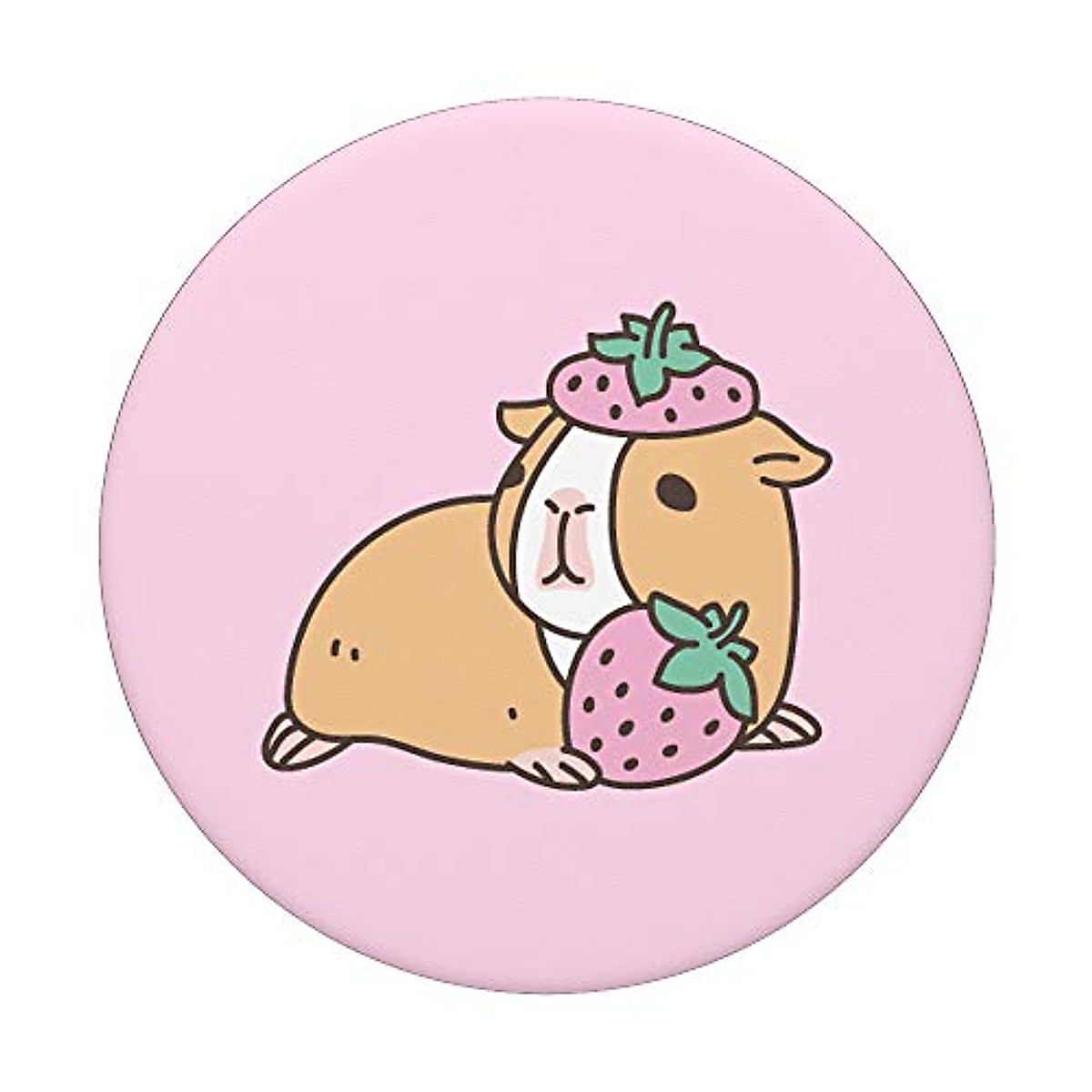 Cute Guinea Pig with Strawberry Beret PopSockets PopGrip: Swappable Grip for Phones & Tablets