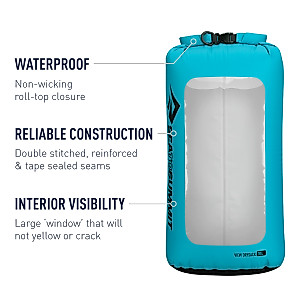 Sea to Summit View Dry Sack, See-Thru Dry Bag, 35 Liter, Red