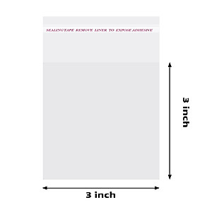 Morepack Self Sealing Cellophane Bags Self Adhesive,3x3 Inches Clear Resealable Cellophane Bags 200Pieces