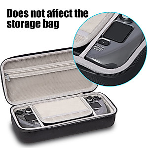 Stream Deck Carrying Case,Game Traveler Steam Deck Case, Protective Hard Portable Travel Carry Case Shell Pouch with Pockets for Accessories and Game Cases in a Recessed Space - Black