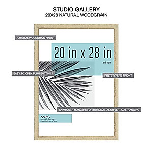 MCS Studio Gallery Frame, Natural Woodgrain, 20 x 28 in, Single