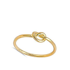 Gold-Tone Infinity Knot Promise Ring .925 Sterling Silver Love Band Size 7