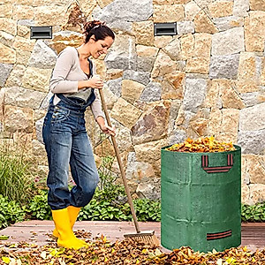 4 Pack Leaf Bags Garden Waste Bags 80 Gallons Reusable Heavy Duty Patio Garden Leaf Bags, Ikayas Outdoor Garden Yard Waste Bags Lawn Bags