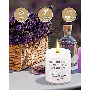Thank You Gifts for Women Men, Appreciation Gifts for Coworkers, Employee, Teacher, Nurse, Handmade Lavender Natural Soy Wax Candle Gifts for Friends Mom (7oz)