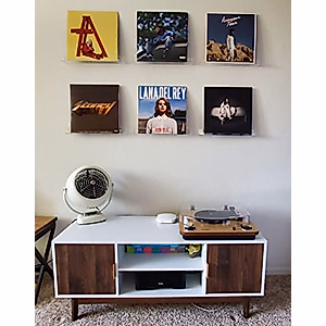 Dingelex 12 Pack Acrylic Vinyl Records Albums Holder Display Rack, Acrylic Wall Mount LP Vinyl Record Shelves with Free Screws and Screwdriver, Small Wall Ledge Storage Shelves