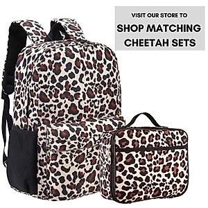 Fenrici Cheetah Backpack for Girls, Teens, Women, Girl's Backpack, Kids' School Bookbags with Padded Laptop Compartment, Cheetah, Animal Print, 17 Inch