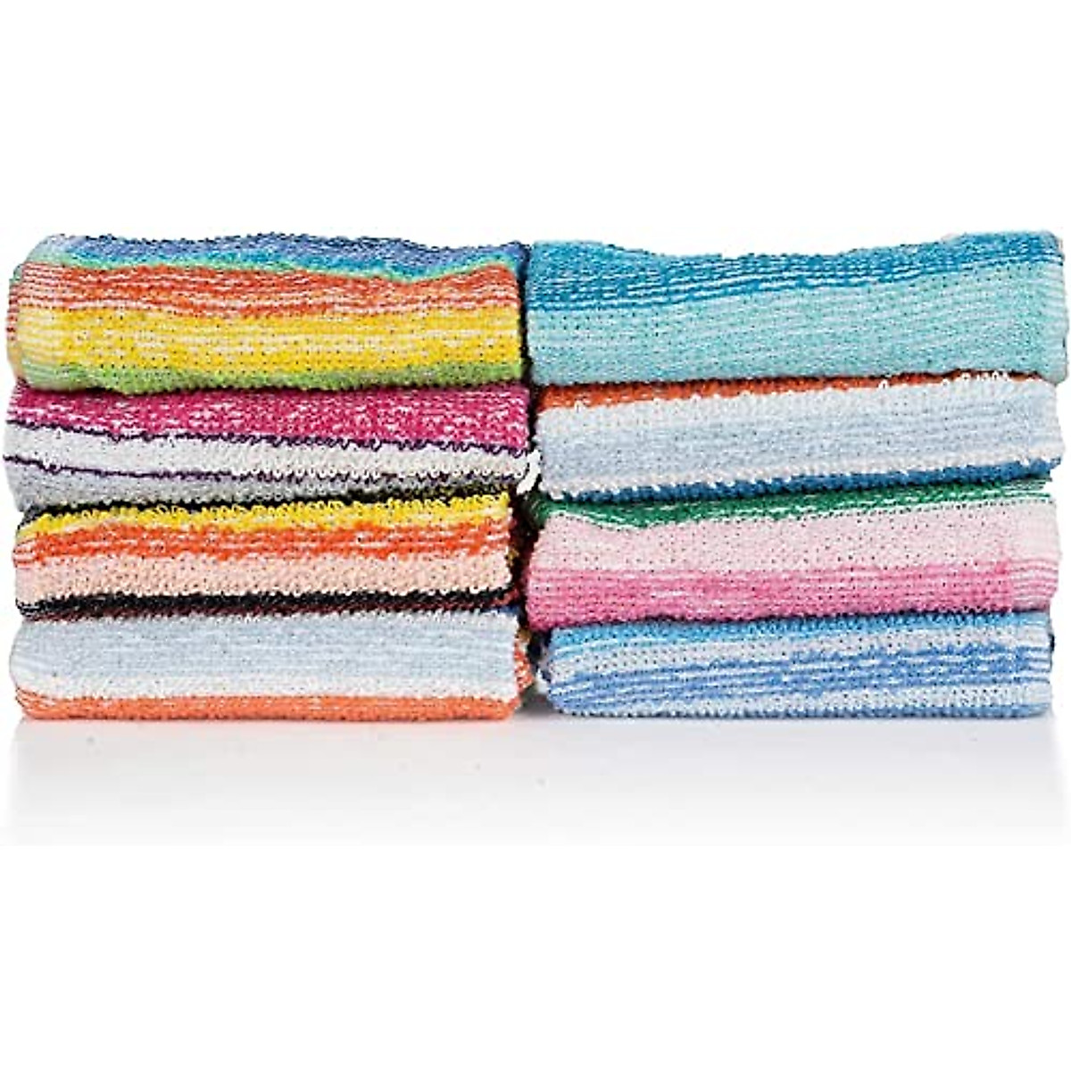 CASA COPENHAGEN - Basics 100 Piece Pack Stripes Premium Wash Cloth Towels- in Assorted Colours