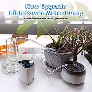 Hourleey Automatic Watering System Drip Irrigation Kit, Self Watering System with 30-Day Adjustalbe Programmable Water Timer USB Power Supply, Micro Vacation Watering Device for Indoor Potted Plants