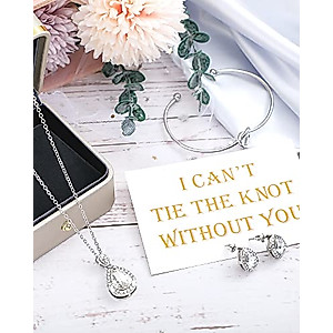 Fumete 6 Sets Bridesmaid Jewelry Set for Wedding Necklace Earrings Bracelet Bridesmaid Jewelry for Bridesmaid Gifts