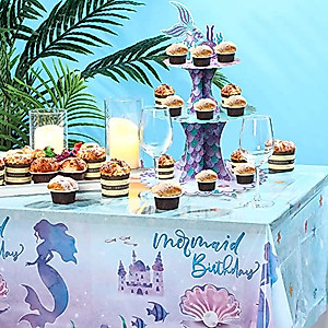 Mermaid Cake Stand 3 Tier Mermaid Party Supplies Mermaid Tail Cupcake Stand Holder for Girls Under The Sea Mermaid Theme Party Baby Shower Birthday Party Favors