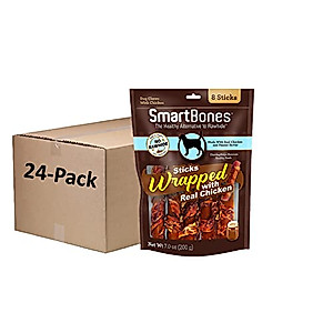 SmartBones Chicken-Wrapped Sticks, Treat Your Dog to a Rawhide-Free Chew Made with Real Chicken and Vegetables