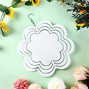 3 Pcs 10 Inch Sublimation Wind Spinner Blanks 3D Hanging Metal Sublimation Wind Spinners Double Sided Wind Powered Kinetic Sculpture for Yard Garden Indoor Outdoor
