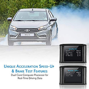 Pyle Universal Vehicle Smart HUD Display - 2.6" Digital Mini Car Dashboard Heads Up Windshield Speedometer Projector System w/ GPS Navigation Compass, Displays Speed, Distance, Time and More - PHUD19