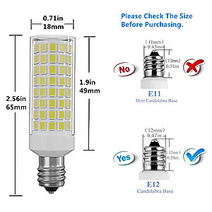 Tenfeelit E12 Light Bulb Led - E12 Led Bulb E12 Candelabra Bulb 70Watt Equivalent Bulb 6000K Daylight Led Light Bulbs Led Light Bulbs E12 Bulb 700LM Led Bulbs E12 Light Bulb Led, AC110-130V, 4 Pack