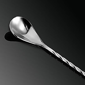 2-Pack 12 Inches Stainless Steel Bartender Mixing Spoon Cocktail Stirrers, Spiral Pattern Bar Spoon Stirring Spoon with Long Handle