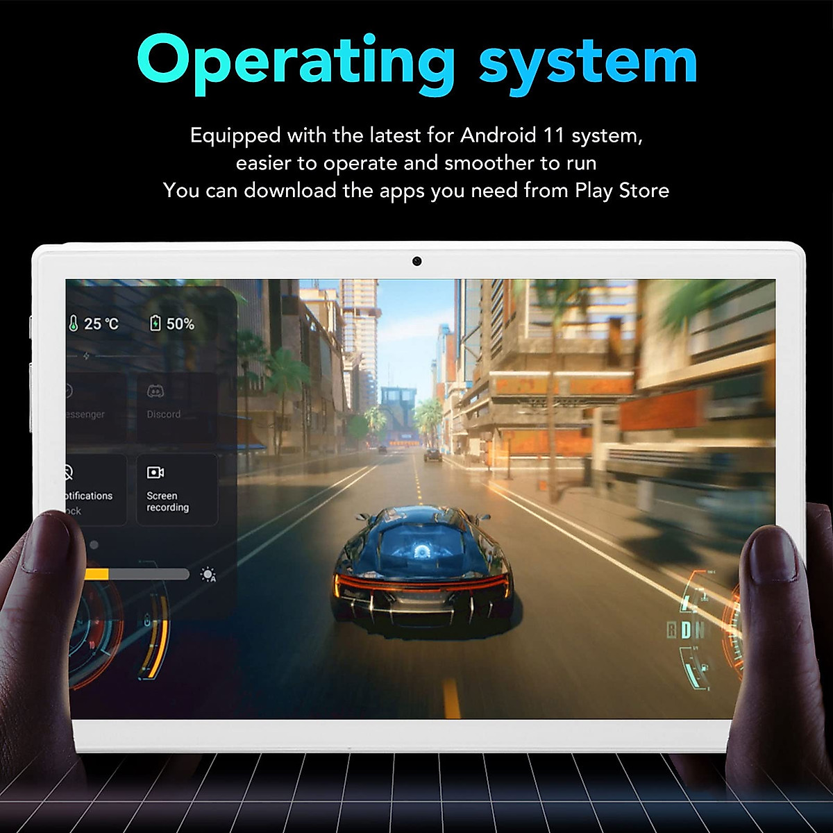 10.1in 2 in 1 Tablet, 12GB RAM 256GB ROM, 5G Dual WiFi, Octa Core Processor, Detachable Keyboard, 10.1 inch IPS Display with RGB Keyboard Stylus Support for 11.0 (White)