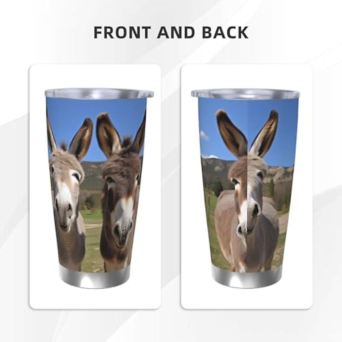 quopvn Funny Donkeys Print 20oz Car Cup Ps Material Lid, Perfect For Hot & Cold Drinks