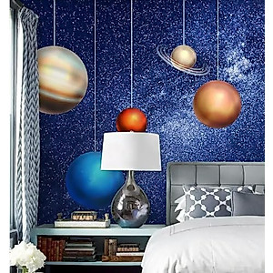 ETOHFA Hand-Painted Space Star Children Room Background Wall Painting Wallpaper Background Wall Decorative Painting Wallpape