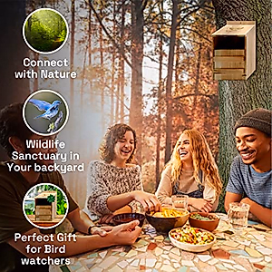 Owl House Real Wood - Easy to Hang - Prebuilt Owl Box for Outside - Houses Owls & Kestrels - Cedar Shavings & Screws Included - Owl Nesting Box - Barn Owl - Screech owl - Owl Houses for Outdoors