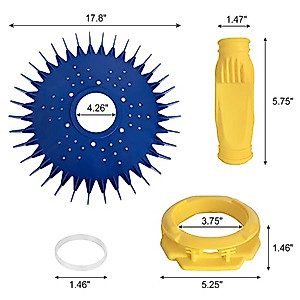4 Pieces Pool Cleaner Replacements Include W70329 Finned Seal Disc Skirt & W69698 Pool Cleaner Diaphragms & W70327 Foot Pad Compatible with Zodiac Baracuda G2 G3 G4, Replace W72855 W69721 W46666