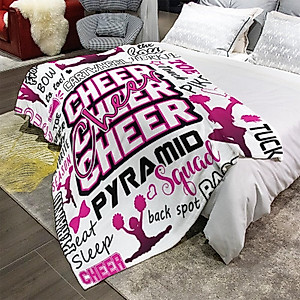 Yiyeqiu Cheer Blanket Cheerleader Blanket for Girls 50"x60" Cheerleader Gifts Throw Blanket Cheer Gifts for Cheerleaders Cheerleading Blanket for Teens Cheerleading Gifts for Kids Sofa Couch