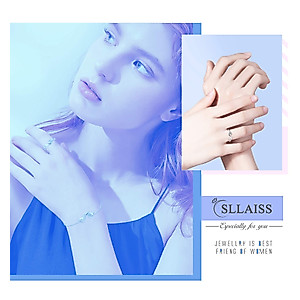 Sllaiss Cubic Zirconia Infinity Rings for Women CZ Promise Engagement Band Rings 925 Sterling Silver Wedding Ring Size 5-9 (7)