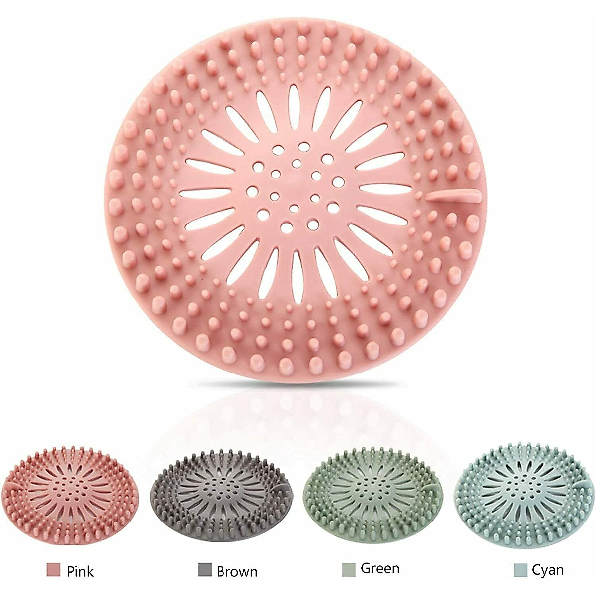 TFCFL 4 PCS Silicone Hair Stopper Shower Drain Strainer Hair Strainer for Bathroom, Bathtub, Laundry and Kitchen