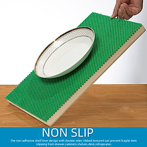 2 Roll Drawer and Shelf Liner,12inch x 6FT Strong Grip Shelf Liners for Kitchen Cabinets,Non Adhesive,Protective Shelf Liner Non Slip for Drawers,Shelves,Cabinets,Storage,Kitchen for Desks,Green