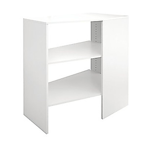 ClosetMaid SuiteSymphony Wood Corner Shelf Unit, 2 Shelves, Adjustable, Stacking, For Storage, Closet, Clothes, Shoes, Décor, Pure White, 41.13" X 19.63" X 31.75" Corner Unit
