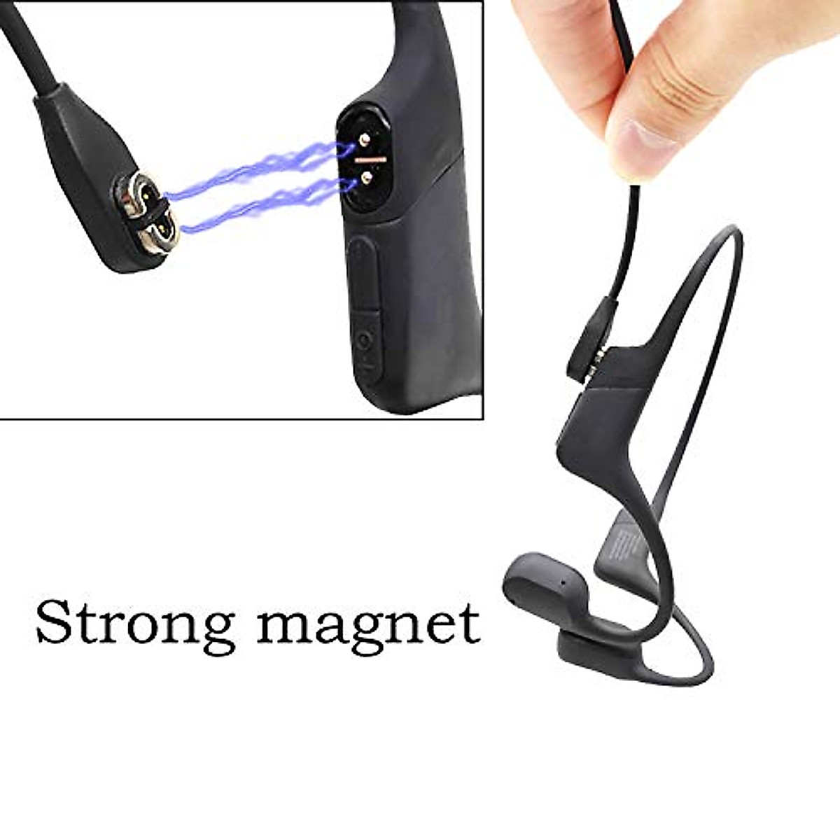 Replacement Charging Cable Flexible USB Cable with Magnetic Charger Connector Compatible with AfterShokz Aeropex/OpenComm & Shokz OpenRun/OpenRun Pro/OpenRun Mini (AfterShokz Aeropex Mini) Headphones